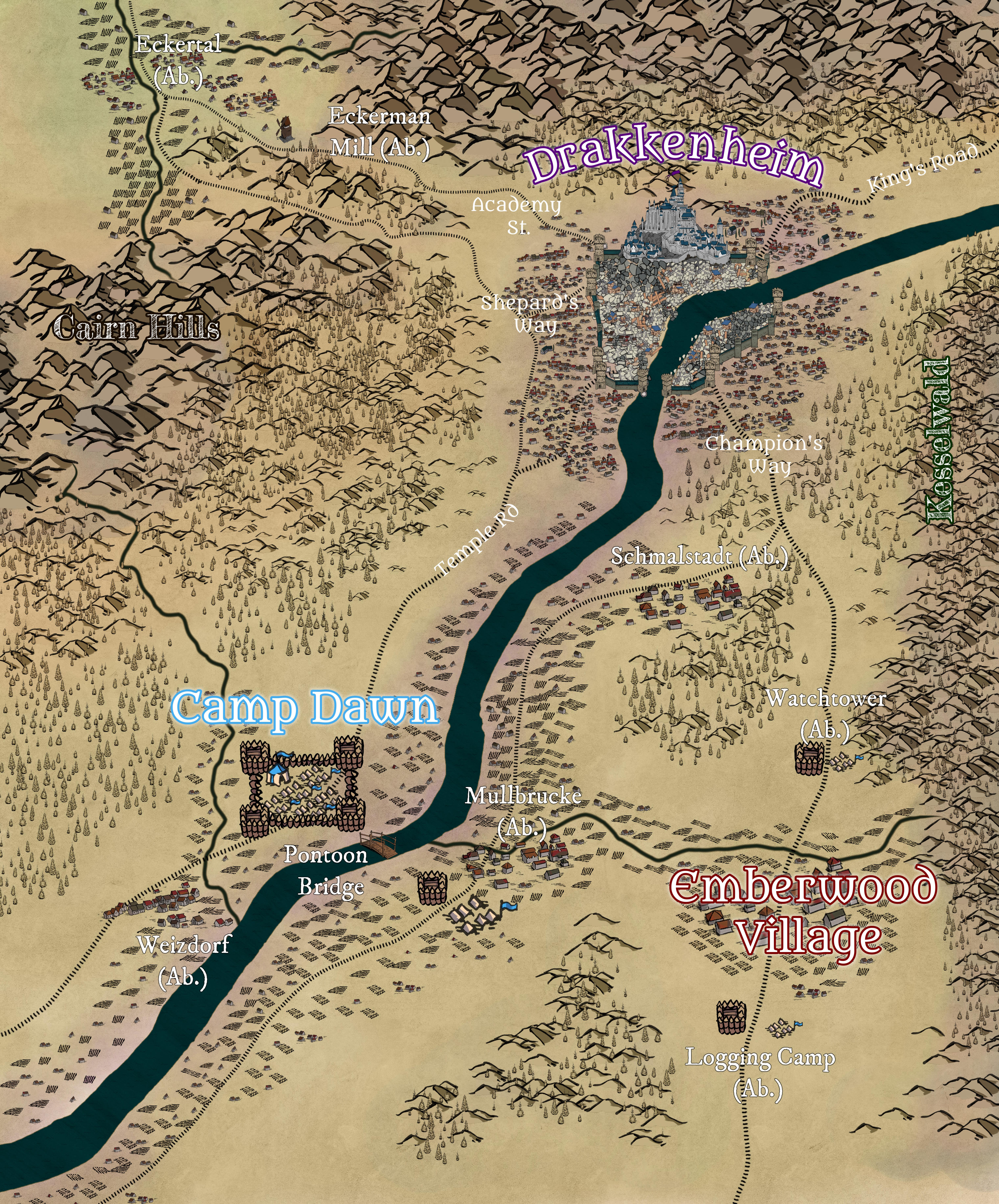 Is there a good small regional map that shows Emberwood village ...